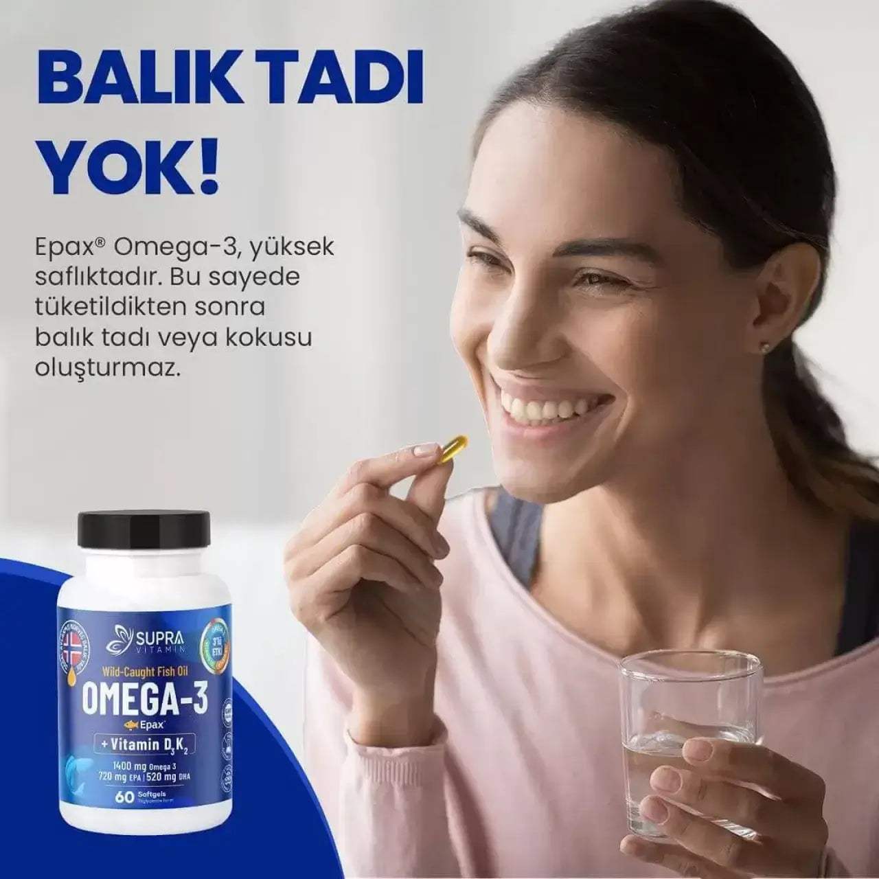 Omega-3 Balık Yağı + D3 & K2 - Kalp, Beyin ve Kemik Sağlığı – Supra Protein